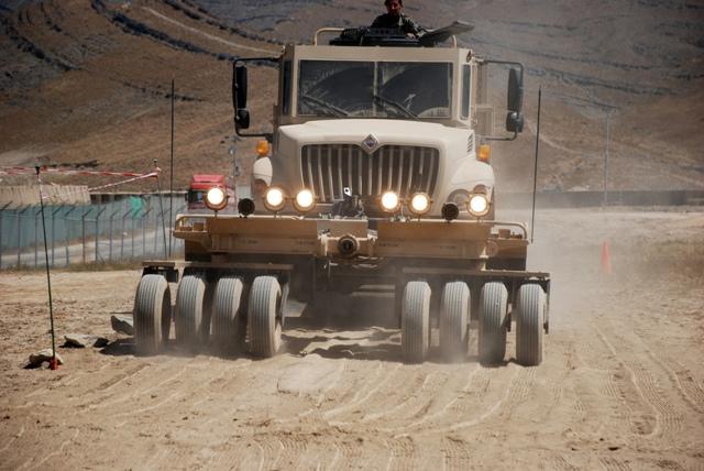 ANA soldier operate a demining vehicle – Pajhwok Afghan News